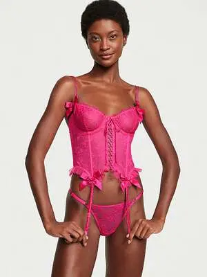 Victoria'S Secret Very Sexy Vs Archives Rose Lace Cropped Corset Set In  Pink - 54% Off | Editorialist