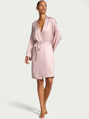 Victoria's Secret Satin Midi Robe - Beige
