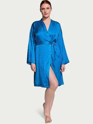 Victoria's Secret Signature Satin Midi Robe Blue