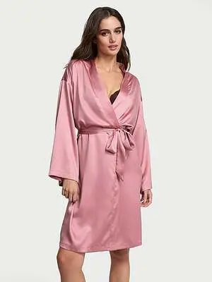 Victoria's Secret Signature Satin Midi Robe - Pink