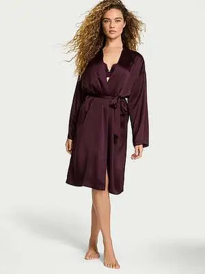 Victoria's Secret Signature Satin Midi Robe Purple