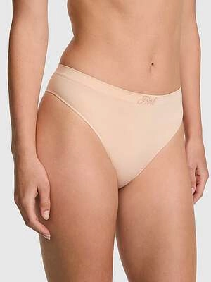 Pink Seamless Brazilian Panty - Beige