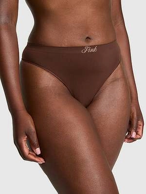 Pink Seamless Brazilian Panty - Brown