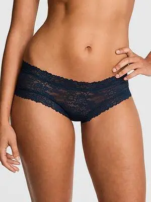 Pink Lace Cheeky Panty - Blue