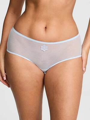 Pink Lace Cheeky Panty - Blue