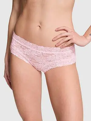 Pink Lace Cheeky Panty - Pink