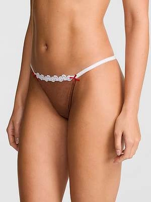 Pink Wink™ Lace V-string Panty - Brown