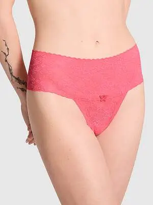Pink Lace Thong - Orange