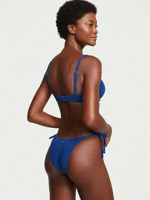 Victoria's Secret Shimmer Side-tie Brazilian Bikini Bottom - Blue