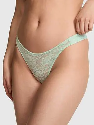 Pink Logo Thong Panty Green