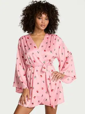 Victoria's Secret Bride Embellished Satin Short Robe - Floral