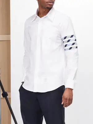 Thom Browne 4-bar Cotton-poplin Shirt - White