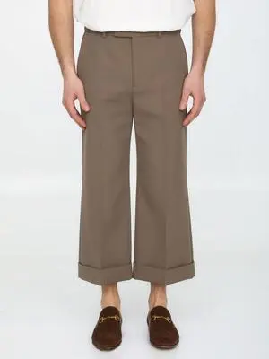 Gucci Textured Gabardine Cropped Trousers