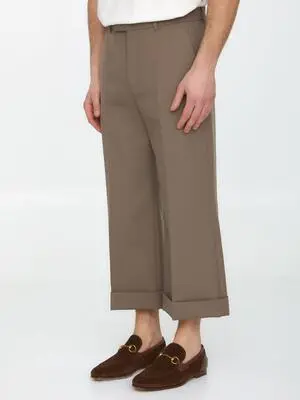 Gucci Textured Gabardine Cropped Trousers