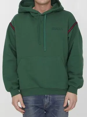 Burberry Cotton Jersey Hoodie Green