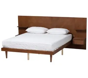 BAXTON STUDIO Graham Ash Walnut Wood Queen Bed - One-color