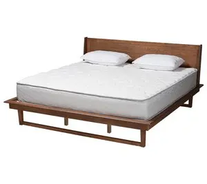 BAXTON STUDIO Macayle Ash Walnut Wood King Bed - One-color