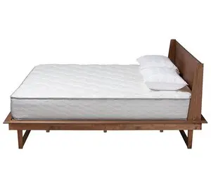 BAXTON STUDIO Macayle Ash Walnut Wood Queen Siz E Platform Bed