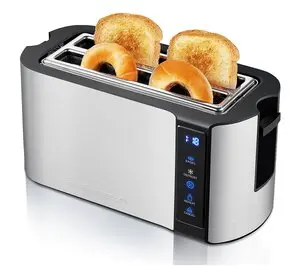 ELITE Gourmet Stainless Steel 4 Slice Long Slot Toaster - Silver
