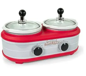 NOSTALGIA Game Day 2.5 Qt Two-section Slow Cooker With Li Ds And Ladle - One-color