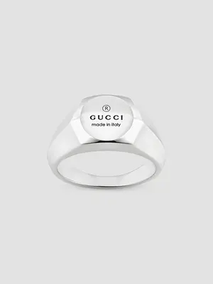 Gucci Sterling Trademark Thin Ring - Silver