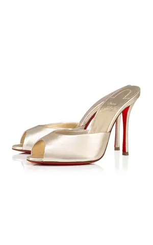 CHRISTIAN LOUBOUTIN Me Dolly 100mm Metallic Leather Mules