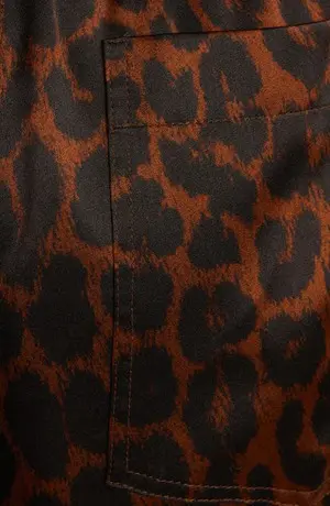 TOM FORD Reflected Leopard Print Stretch Silk Pajama Pants - Dark Brown