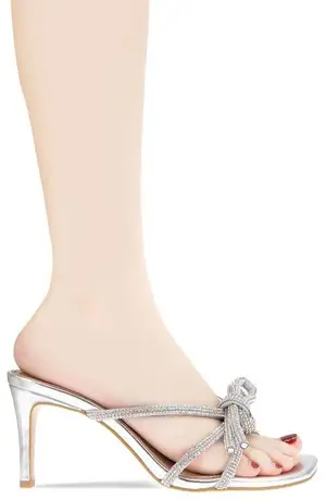 Bcbgmaxazria Selma Embellished Slide Sandals - Silver