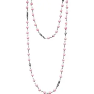Lagos Caviar Icon Ceramic Bead Long Necklace - Pink
