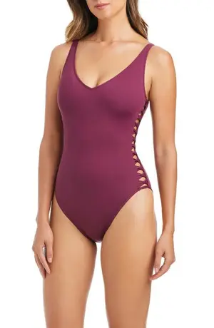 ROD BEATTIE Kore Cutout One-piece Swimsuit - Plum