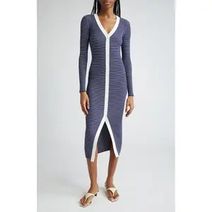 Staud Shoko Stripe Long Sleeve Sweater Dress