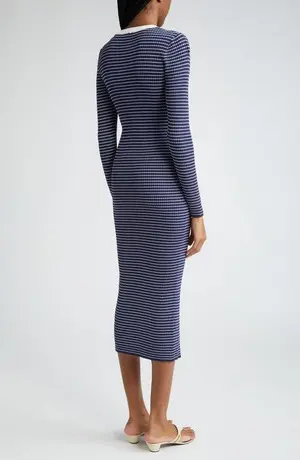 Staud Shoko Stripe Long Sleeve Sweater Dress