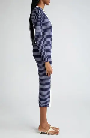 Staud Shoko Stripe Long Sleeve Sweater Dress