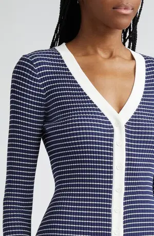 Staud Shoko Stripe Long Sleeve Sweater Dress