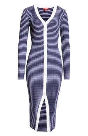 Staud Shoko Stripe Long Sleeve Sweater Dress