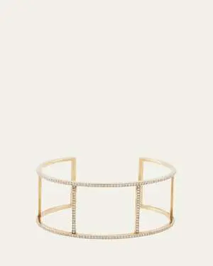 Ileana Makri 18k Yellow Wire Cuff With Diamonds
