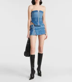 DION LEE Workwear Denim Corset Top