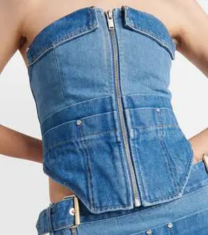 DION LEE Workwear Denim Corset Top