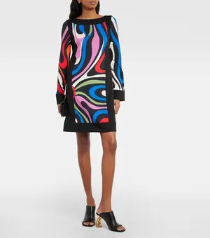 Emilio Pucci Marmo Printed Shift Dress - Multicoloured