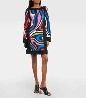 Emilio Pucci Marmo Printed Shift Dress - Multicoloured