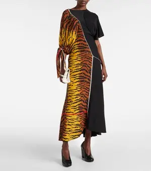 Victoria Beckham Asymmetric Animal-print Maxi Dress - Multicoloured