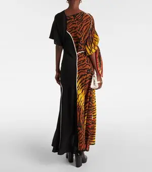 Victoria Beckham Asymmetric Animal-print Maxi Dress - Multicoloured