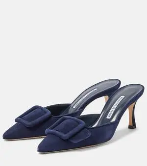 Manolo Blahnik Maysale 70 Suede Mules