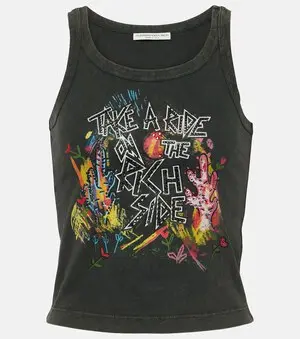 Alessandra Rich Printed Cotton Tank Top