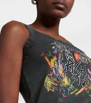 Alessandra Rich Printed Cotton Tank Top