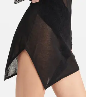 Attico Asymmetrical Chiffon Mini Dress