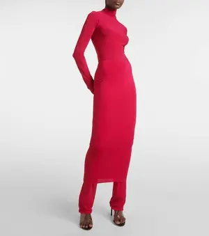 Alaïa Turtleneck Jersey Bodysuit - Pink