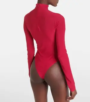 Alaïa Turtleneck Jersey Bodysuit - Pink