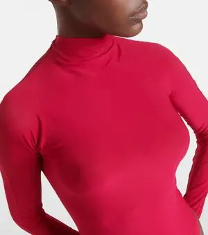 Alaïa Turtleneck Jersey Bodysuit - Pink