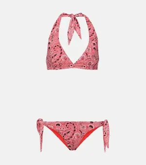 Etro Paisley Halterneck Bikini - Red